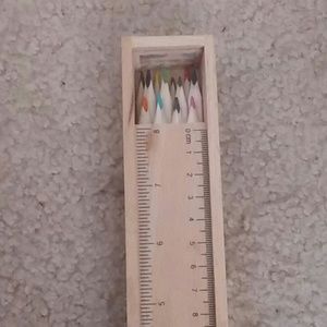 Office | Colored Pencil Box And Ruler | Poshmark